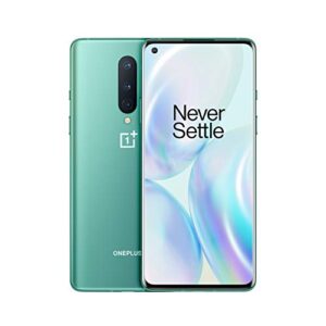 oneplus 8 (5g) dual-sim in2013 256gb/12gb ram (gsm + cdma) factory unlocked android smartphone (glacial green)- international version