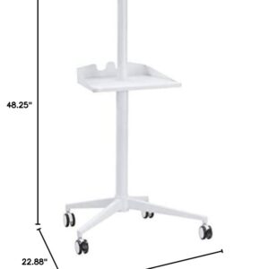 Safco Products 1944WH VUM Pneumatic Height-Adjustable Stand-Up Mobile Laptop Computer Workstation, Mobile Computer Cart, 22.875" D x 30.75" W x 48.25" H