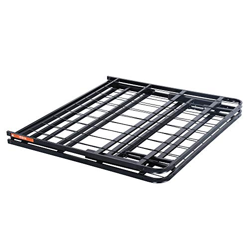 Olee Sleep 14 Inch Foldable Dura Metal Platform Bed Frame, Full Size, Comfort Base Bed Frame, Height for Under-Bed Storage, Black