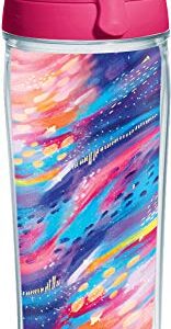 Tervis Etta Vee Happy Abstract Made in USA Double Walled Insulated Tumbler Travel Cup Keeps Drinks Cold & Hot, 24oz Water Bottle, Classic