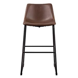 Signature Design by Ashley Centiar Urban Industrial 28.75" Pub Height Bucket Seat Barstool, 2 Count, Brown