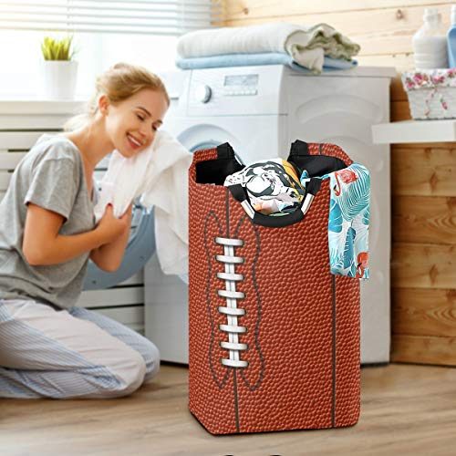 ALAZA Sport American Football Laundry Basket Hamper Large Storage Bin with Handles for Gift Baskets, Bedroom, Clothes