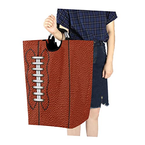 ALAZA Sport American Football Laundry Basket Hamper Large Storage Bin with Handles for Gift Baskets, Bedroom, Clothes