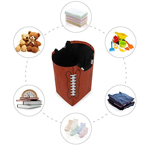 ALAZA Sport American Football Laundry Basket Hamper Large Storage Bin with Handles for Gift Baskets, Bedroom, Clothes