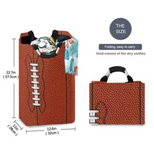 ALAZA Sport American Football Laundry Basket Hamper Large Storage Bin with Handles for Gift Baskets, Bedroom, Clothes