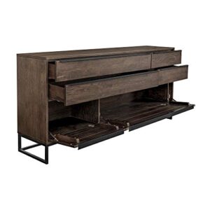 Armen Living Nevada Rustic Oak Wood Sideboard, Smoke