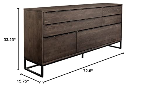 Armen Living Nevada Rustic Oak Wood Sideboard, Smoke