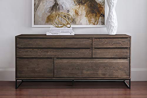 Armen Living Nevada Rustic Oak Wood Sideboard, Smoke