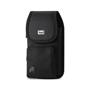 reiko vertical rugged pouch with z lid pattern in black (5.8x3.2x0.7 inches)