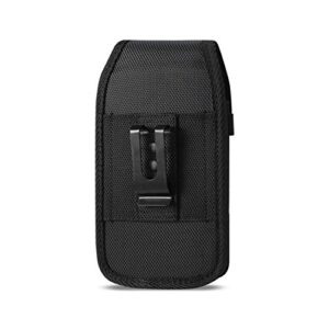 Reiko Vertical Rugged Pouch with Z Lid Pattern in Black (5.8X3.2X0.7 Inches)