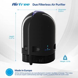 Airfree Duo - Filterless Air Purifier That Can Also Remove Odors - Remove Mold, and Allergens - Filterless Completely Silent Mode - Covers Up to 350 sq ft – Black