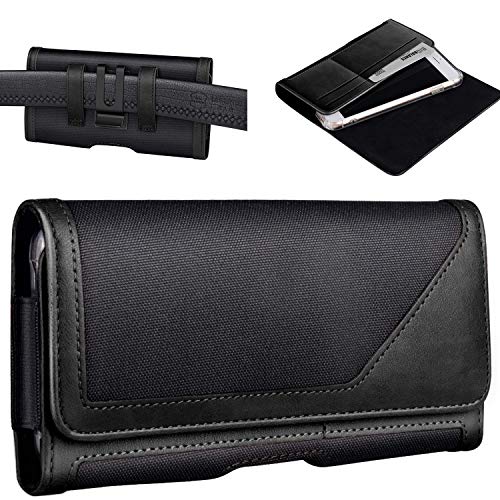 Mopaclle Phone Holster for Samsung Galaxy S21 FE 5G/ S23 Plus/ S8+ S9+ S10 Plus/ A02s A03s A04s A72 A73 5G/ iPhone Xs Max/ 14 Pro Max, Leather Cell Phone Belt Case with Belt Clip Holder Pouch, Black