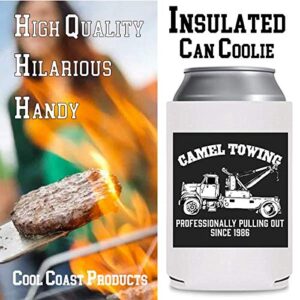 Cool Coast Products Cameltowing Joke Beer Coolies | Craft Beer Gag Gifts | Party Gift Beer Can Cooler | Funny Joke | Beverage Holder | Huggie Fun Gifts | Quality Insulated Neoprene Can Cooler (Camel)