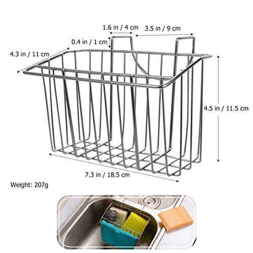 TOPBATHY 1 pc Sink Caddy Stainless Steel Kitchen Hanging Storage Basket Organizer Drain Rack Sponge Holder for Kitchen Bathroom