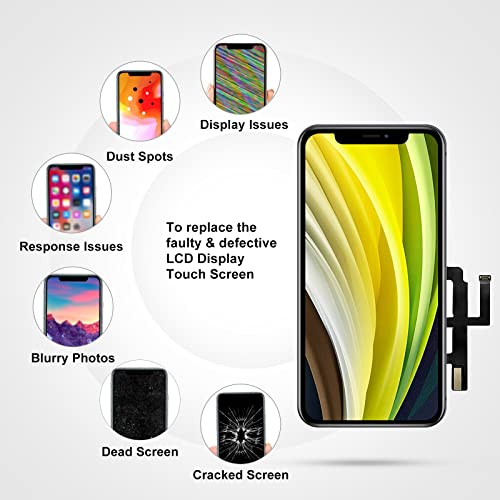 LL TRADER Screen Replacement for iPhone 11 LCD Display 6.1'' Touch Screen 3D Touch Digitizer Assembly (for Model A2111, A2223, A2221) with Repair Tool Kits