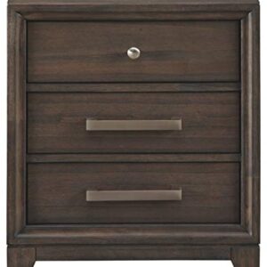 Signature Design by Ashley Brueban Transitional Contemporary 3 Drawer Nightstand with Dovetail Construction, Chestnut Brown