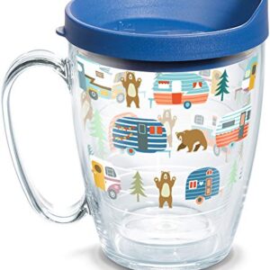 Tervis Plastic Made in USA Double Walled Trailer Bears Insulated Tumbler Cup Keeps Drinks Cold & Hot, 16oz Mug, Clear