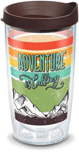 tervis made in usa double walled adventure is calling insulated tumbler cup keeps drinks cold & hot, 16oz, clear