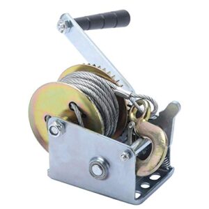 HighFree Hand Winch with 27ft Steel Wire Rope 600 lbs - Hand Crank Winch - Towing Winches for for Boats, Trailers, ATVs - Single Speed