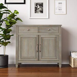 SIMPLIHOME Connaught Traditional Entryway Storage Cabinet, 40 inch Wide, Rectangle in Distressed Grey