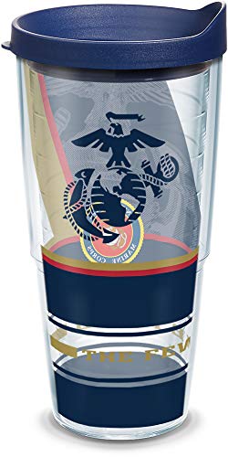 Tervis Marines Forever Proud Made in USA Double Walled Insulated Tumbler Travel Cup Keeps Drinks Cold & Hot, 24oz, Classic