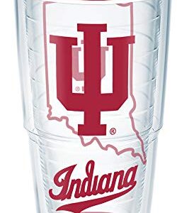 Tervis Made in USA Double Walled Indiana University IU Hoosiers Insulated Tumbler Cup Keeps Drinks Cold & Hot, 16oz, Tradition