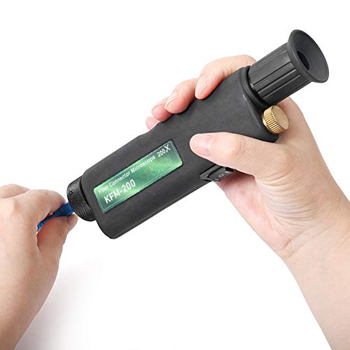 Handheld Optical Fiber Microscope, Inspection 200X 400X Magnification 2.5mm Adaptor, Optical Fiber Microscope with White LED