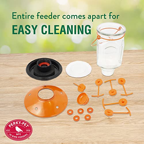 Perky-Pet 9113-2 Top-Fill Glass Oriole Feeder – 22 Oz, Orange