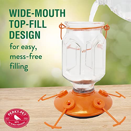 Perky-Pet 9113-2 Top-Fill Glass Oriole Feeder – 22 Oz, Orange