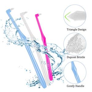 12 Pieces Tufted Toothbrush End-Tuft Tapered Trim Toothbrush Soft Trim Toothbrush Single Compact Interdental Interspace Brush