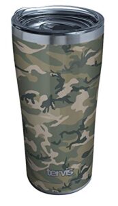 tervis triple walled jungle camo insulated tumbler cup keeps drinks cold & hot, 20oz, stainless steel