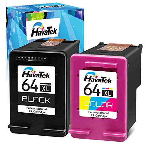 HavaTek Remanufactured 64XL Ink Cartridge Combo Pack Replacement for HP 64 Fit for Envy Photo 7855 7155 6255 7164 6222 6252 7134 7830 7864 7800 6230 6220 6234 7120 7858 Tango Smart Printer (2 Pack)