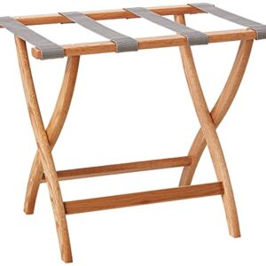 Wooden Mallet Designer Curve Leg Luggage Rack, Light Oak