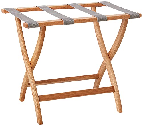 Wooden Mallet Designer Curve Leg Luggage Rack, Light Oak