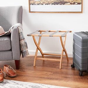 Wooden Mallet Designer Curve Leg Luggage Rack, Light Oak