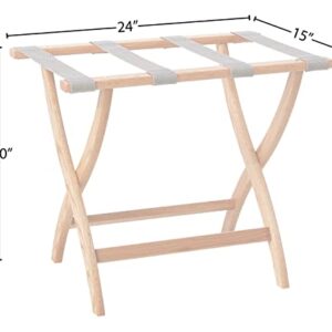 Wooden Mallet Designer Curve Leg Luggage Rack, Light Oak