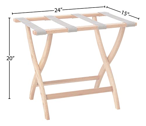 Wooden Mallet Designer Curve Leg Luggage Rack, Light Oak