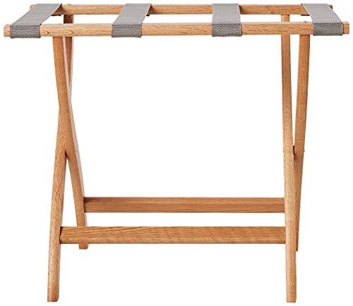 Wooden Mallet Designer Curve Leg Luggage Rack, Light Oak