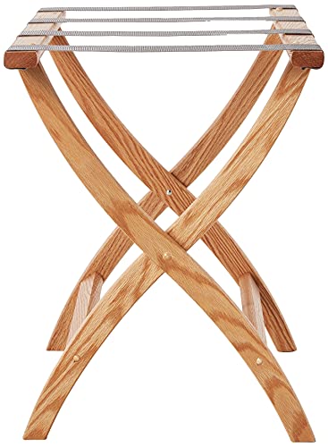 Wooden Mallet Designer Curve Leg Luggage Rack, Light Oak