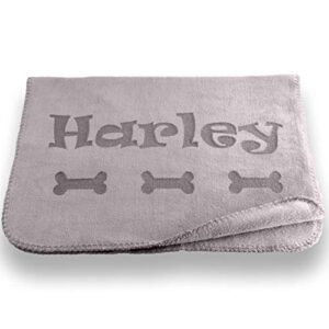 Custom Catch Personalized Dog Blanket - Gray or Beige - Small