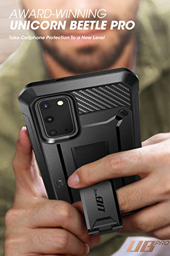 SUPCASE UB Pro Series Designed for Samsung Galaxy S20 / S20 5G Case (2020 Release), Full-Body Dual Layer Rugged Holster & Kickstand Case Without Built-in Screen Protector(Black)