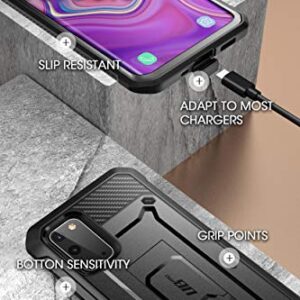 SUPCASE UB Pro Series Designed for Samsung Galaxy S20 / S20 5G Case (2020 Release), Full-Body Dual Layer Rugged Holster & Kickstand Case Without Built-in Screen Protector(Black)