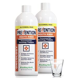 prevention oncology mouth rinse | alcohol free - specially formulated for patients undergoing oncology treatment, value 2-pack