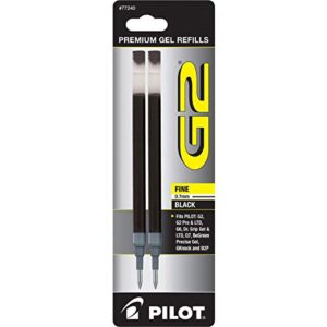 Pilot G2, Dr. Grip Gel/Ltd, ExecuGel G6, Q7 Rollerball Gel Ink Pen Refills, 0.7mm, Fine Point, Black Ink, 12 Packs of 2