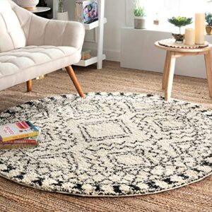 nuloom vasiliki moroccan tribal shag area rug, 5' x 8' oval, off white