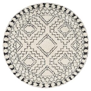 nuLOOM Vasiliki Moroccan Tribal Shag Area Rug, 5' x 8' Oval, Off White