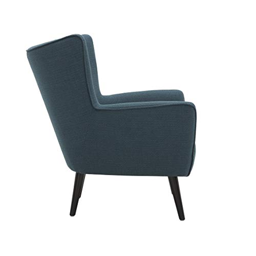 Amazon Brand – Rivet Luna Upholstered Crescent Mid-Century Accent Chair with Tapered Legs, 31.5"W, Teal