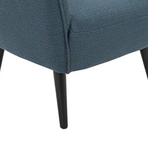 Amazon Brand – Rivet Luna Upholstered Crescent Mid-Century Accent Chair with Tapered Legs, 31.5"W, Teal