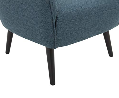 Amazon Brand – Rivet Luna Upholstered Crescent Mid-Century Accent Chair with Tapered Legs, 31.5"W, Teal