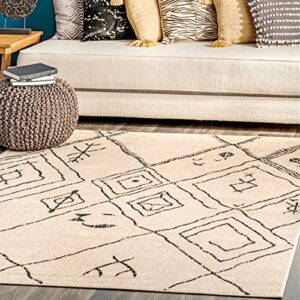 nuloom nobu modern tribal area rug, 3' x 5', beige